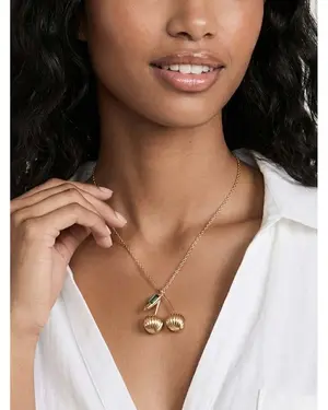 Ettika Sweet Cherry Cubic Zirconia Pendant Necklace