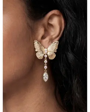 Ettika Cubic Zirconia Butterfly Drop Earrings