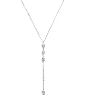 Ettika Lariat Necklace With Cubic Zirconia - Silver