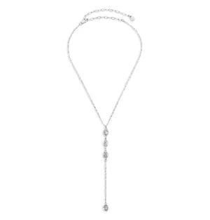 Ettika Lariat Necklace With Cubic Zirconia - Silver