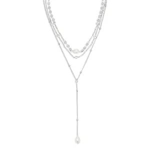 Ettika Layered Pearl Lariat Necklace
