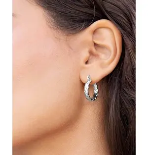 Ettika Textured Mini Hoop Earrings