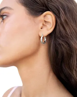 Ettika Textured Mini Hoop Earrings