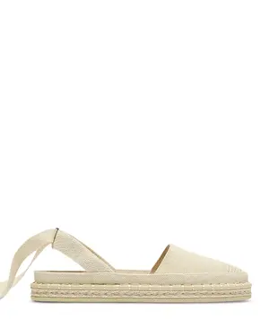 Rothy's Rothy's D'Orsay Espadrille Flats With Tie Fastening Seashell