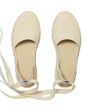 Rothy's D'orsay Espadrille Flats With Ankle Tie - Seashell