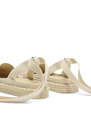 Rothy's D'orsay Espadrille Flats With Ankle Tie - Seashell