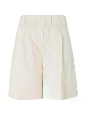 MYTHS Pleated Elasticated-waist Shorts - Neutrals