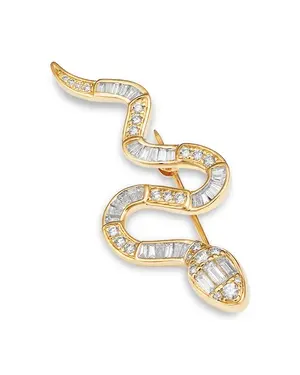 Bloomingdale'S Diamond Snake Pin In 14k Yellow