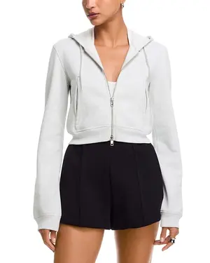 Alexander Wang Cropped Zip-up Hoodie