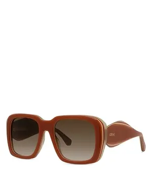 Loewe Signature Square Frame Sunglasses, 53mm - Orange/brown