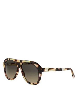 Fendi Baguette Square Sunglasses, 57mm - Havana/grey