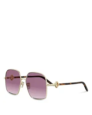 Fendi Ff Diamonds Square Sunglasses, 58mm - Gold/violet
