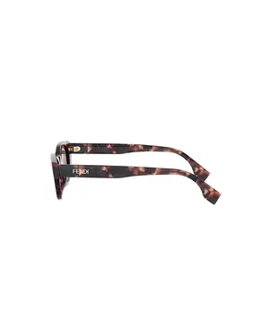 Fendi Lettering Oval Sunglasses, 51mm