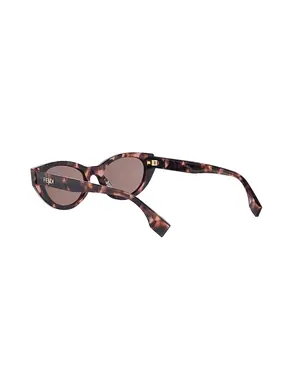 Fendi Lettering Oval Sunglasses, 51mm