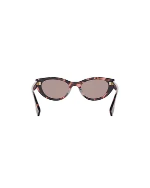 Fendi Lettering Oval Sunglasses, 51mm