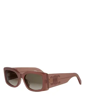 Celine Maxi Triomphe Rectangular Sunglasses - Brown/brown