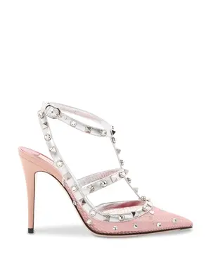 Valentino Garavani Rockstud Leather & Mesh Pumps