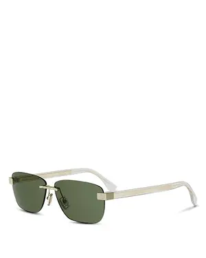 Fendi Sky Rectangular Sunglasses - Gold/green