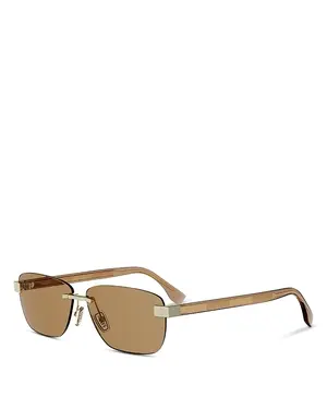 Fendi Sky Rectangular Rimless Sunglasses - Gold/brown