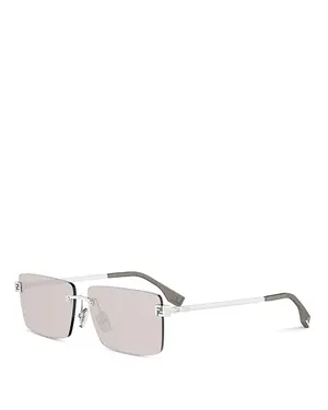 Fendi Sky Rectangular Sunglasses - Silver/silver