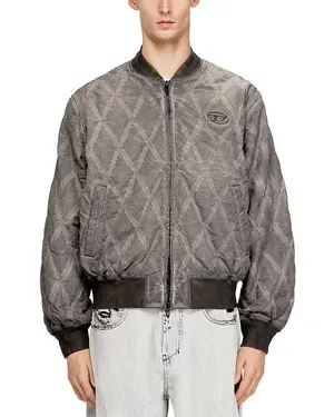 DIESEL® J-type Argyle Diamonds Logo Bomber Jacket