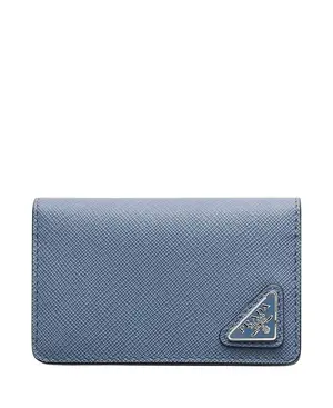 Prada Saffiano Leather Card Holder - Blue