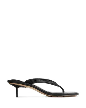 Bottega Veneta Sampieri Kitten Heel Thong Sandals - Nero