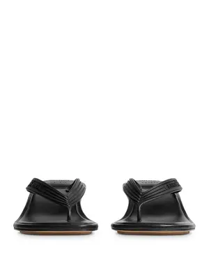 Bottega Veneta Sampieri Kitten Heel Thong Sandals - Nero