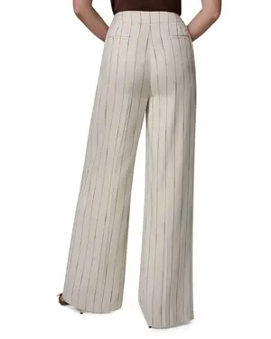 Donna Karan New York High Waisted Wide Leg Striped Pants