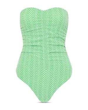 MILLY Verde Chevron One Piece Swimsuit