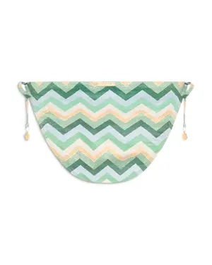 MILLY Metallic Chevron Side Tie Bikini Bottom