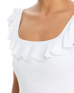 Michael Kors Square Neck Ruffle Top