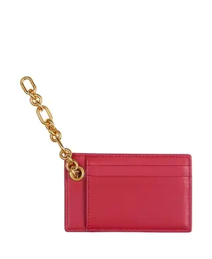 Balmain Pulse Card Holder In Smooth Leather - Red