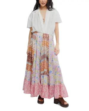 Free People Santa Eulalia Printed Maxi Skirt