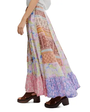 Free People Santa Eulalia Printed Maxi Skirt
