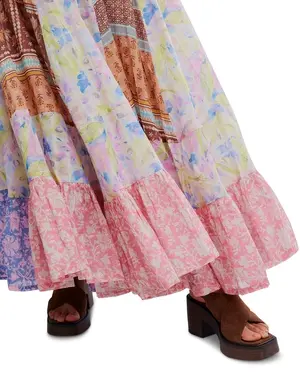 Free People Santa Eulalia Printed Maxi Skirt