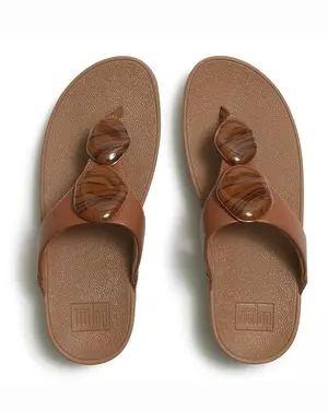 Fitflop Lulu Embellished Wedge Sandals - Deep Tan