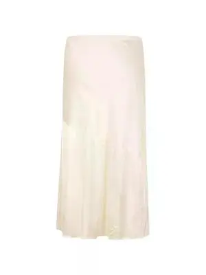 Gold Hawk Lace-trimmed Silk Skirt