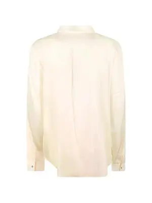 NOUVELLE SILK95FIVE Cream Satin Button-down Shirt