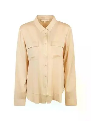 NOUVELLE SILK95FIVE Beige Satin Long-sleeve Shirt - Neutrals