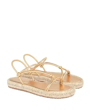 GIANVITO ROSSI Bali Espadrilles - Gold Lamb Leather