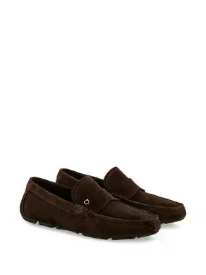 FERRAGAMO Gancini Suede Loafers