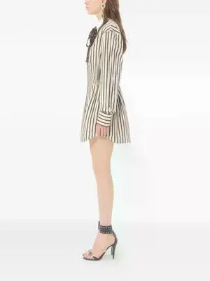 Valentino Garavani Printed Striped Poplin Shirt Dress - Neutrals