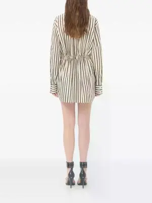 Valentino Garavani Printed Striped Poplin Shirt Dress - Neutrals
