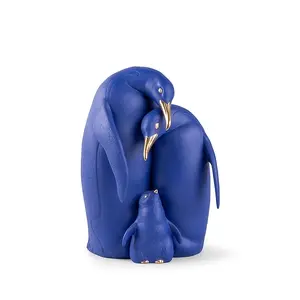 LLADRO Penguin Family, Blue-gold - Multi