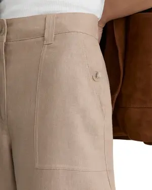 REISS Petites Ashby Linen Wide Leg Pants