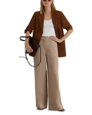REISS Petites Ashby Linen Wide Leg Pants