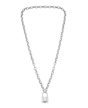 ORADINA Sterling Lock It Up Connector Clasp Necklace - Silver
