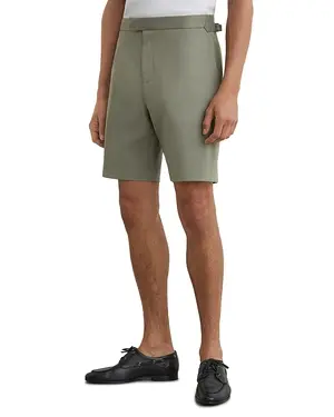 REISS Cantwell Cotton Blend Shorts - Sage