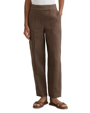 REISS Mila Tapered Trousers Linen